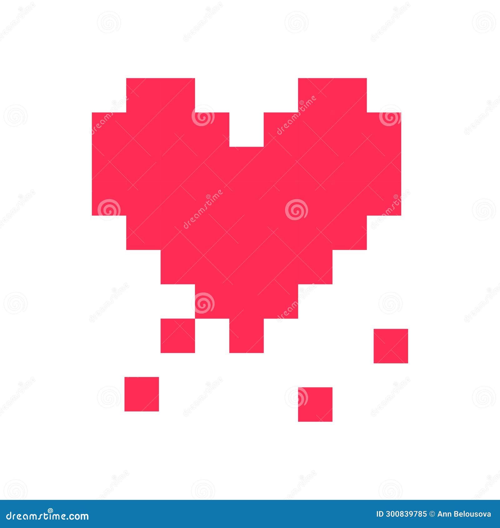 Pixel Heart Red 8 Bit for Poster Pattern, Print, Design, Elements Stock ...