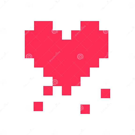 Pixel Heart Red 8 Bit for Poster Pattern, Print, Design, Elements Stock ...