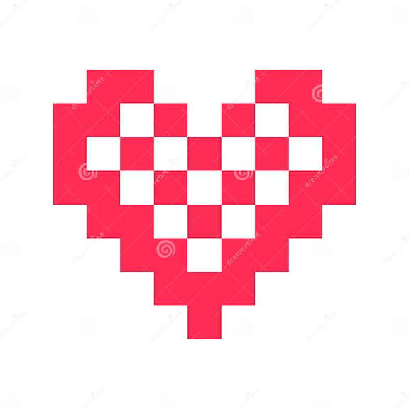 Pixel Heart Red 8 Bit for Poster Pattern, Print, Design, Elements Stock ...