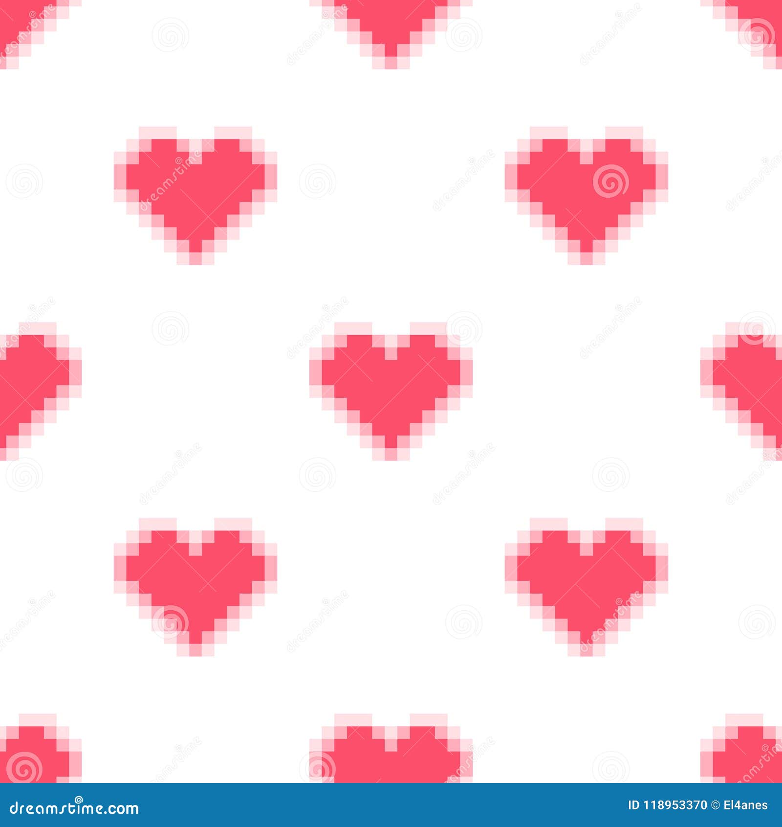 Pixel heart pattern stock vector. Illustration of dots - 118953370