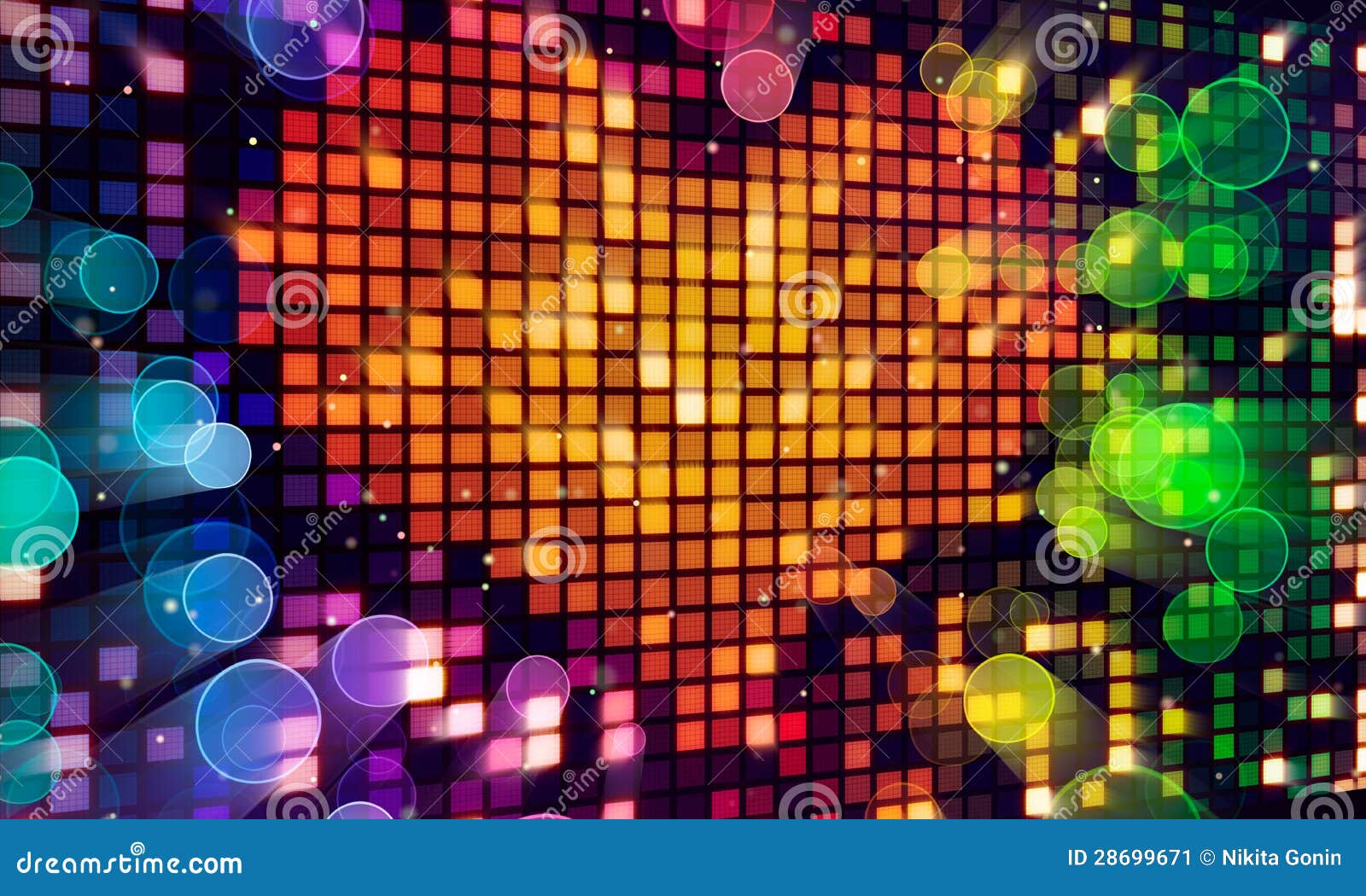 Pixel Heart Shape on Digital Screen and Colorful Lights Stock ...