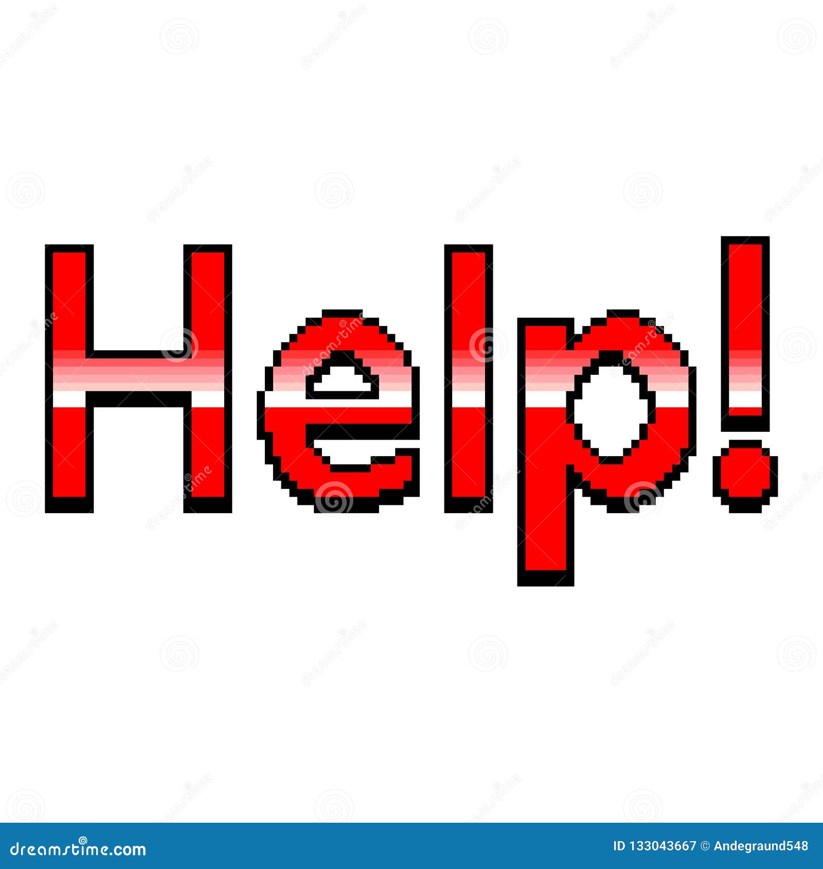 Pixel Help Red Text Detailed Illustration Isolated Vector Stock Vector ...