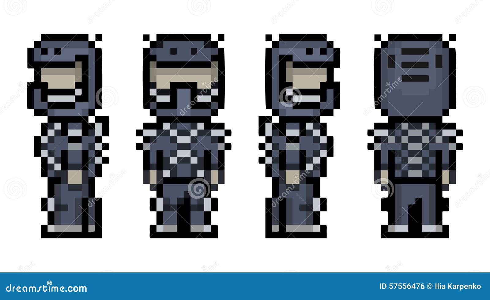 Pixel Art Hero And Enemy Vector Illustration | CartoonDealer.com #53644466