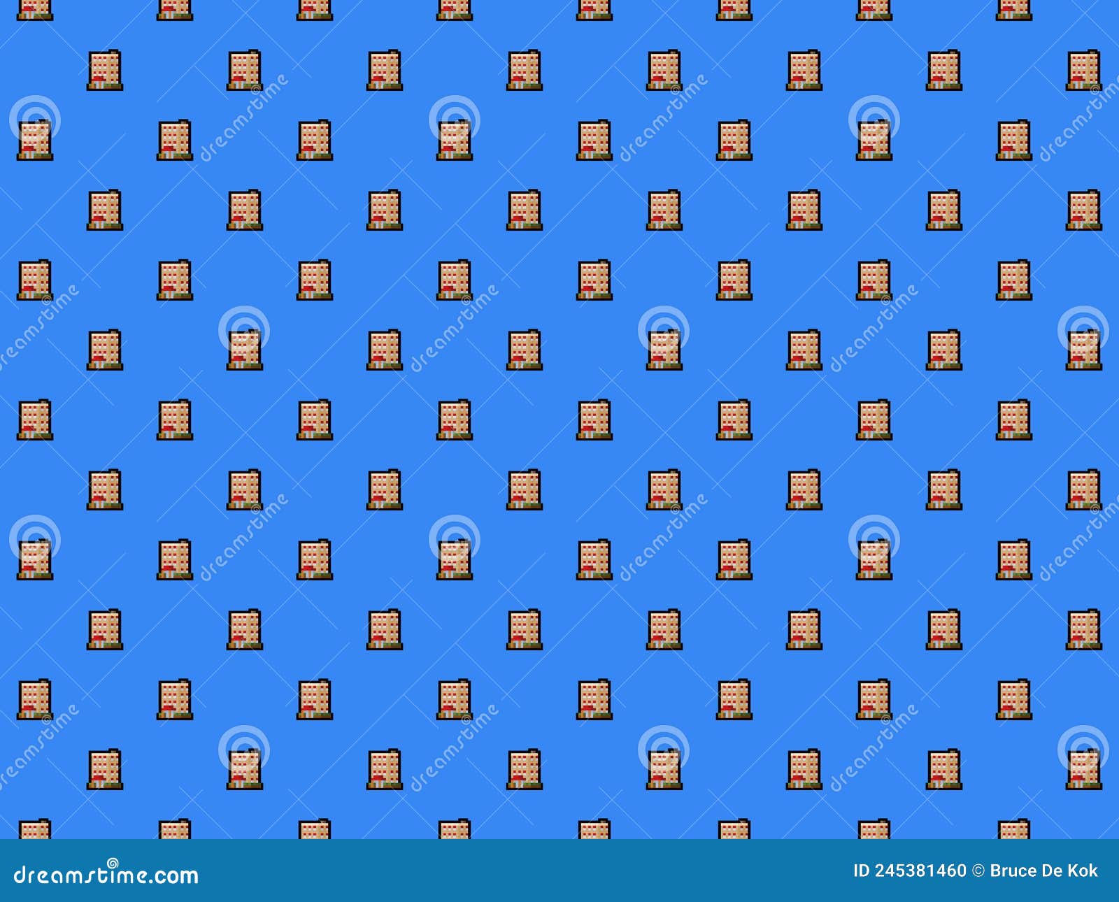 Pixel Hotel Building - High Res 8 Bit Seamless Pattern Stock ...