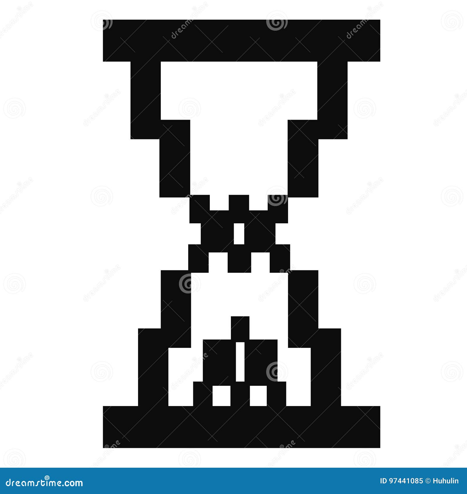 Pixel Hourglass Icon Set. 8 Bit Loading Game, Mouse Illustration Symbol ...