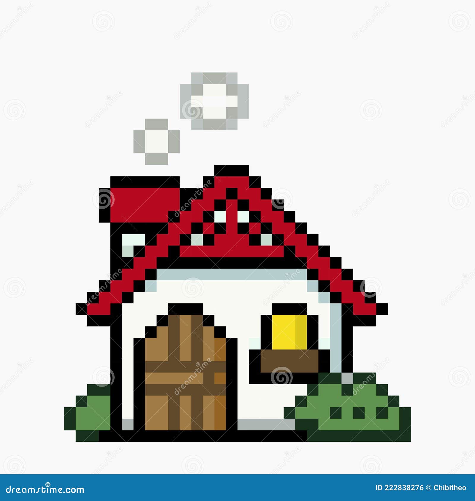 Pixel Art House Vector Illustration | CartoonDealer.com #99876840