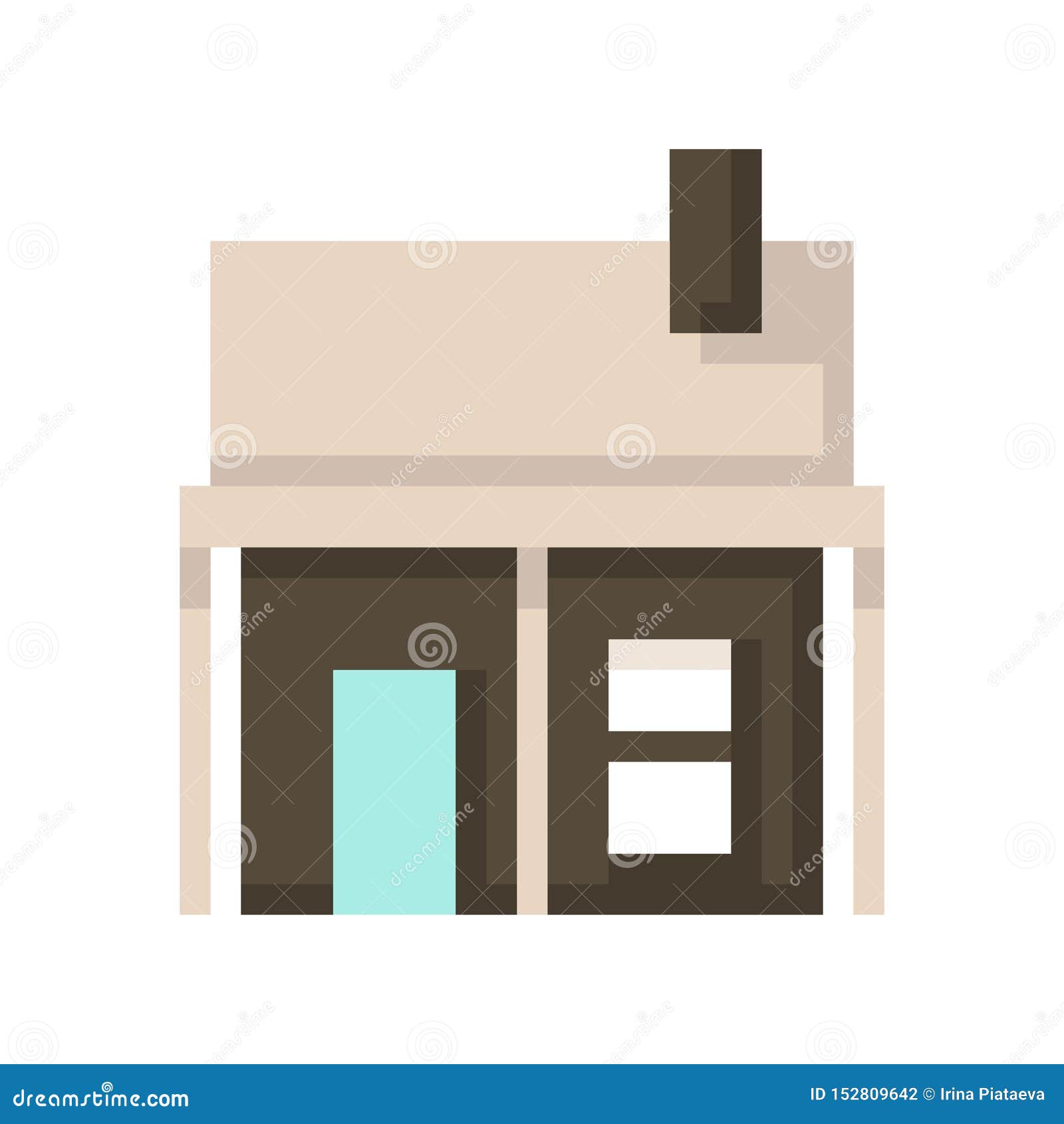 Pixel House Isolated on White Background. Graphics for Games. 8 Bit ...