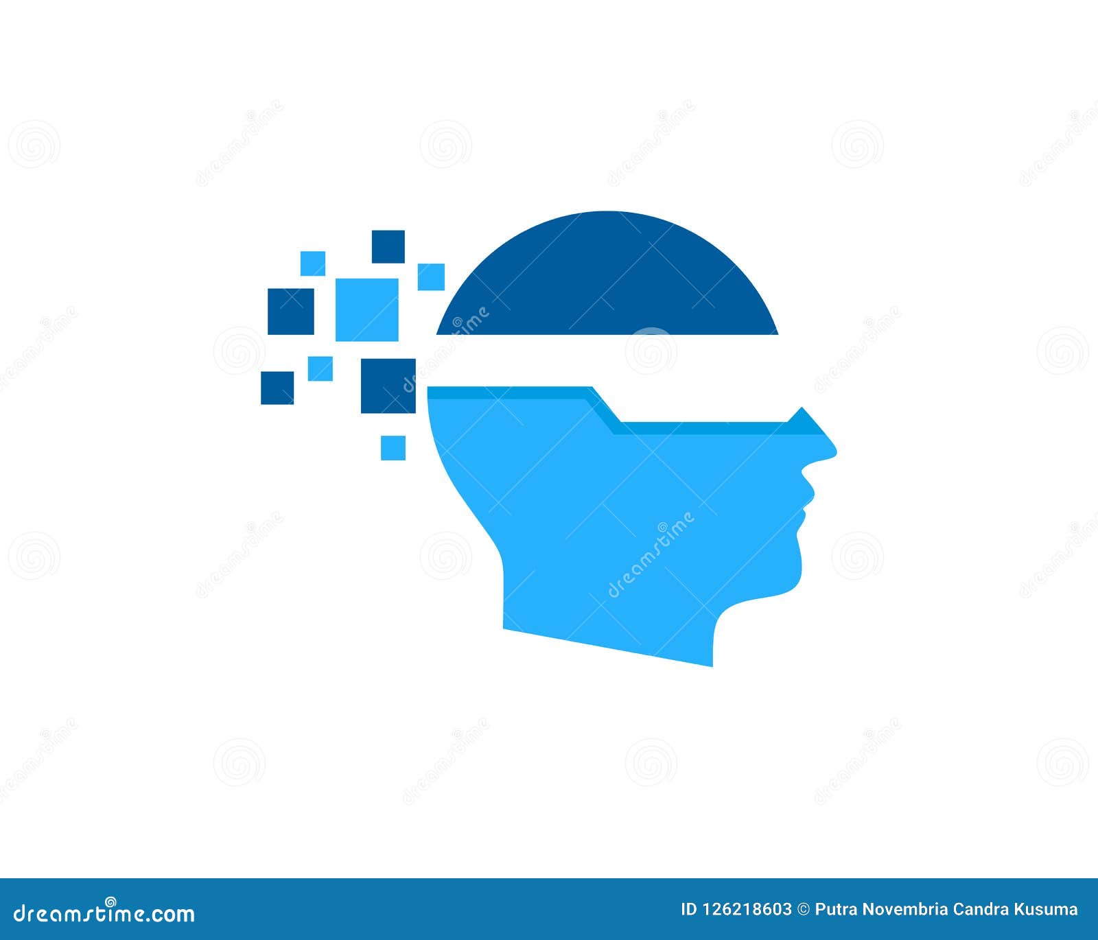 Pixel Human Head Logo Icon Design Stock Illustration - Illustration of ...