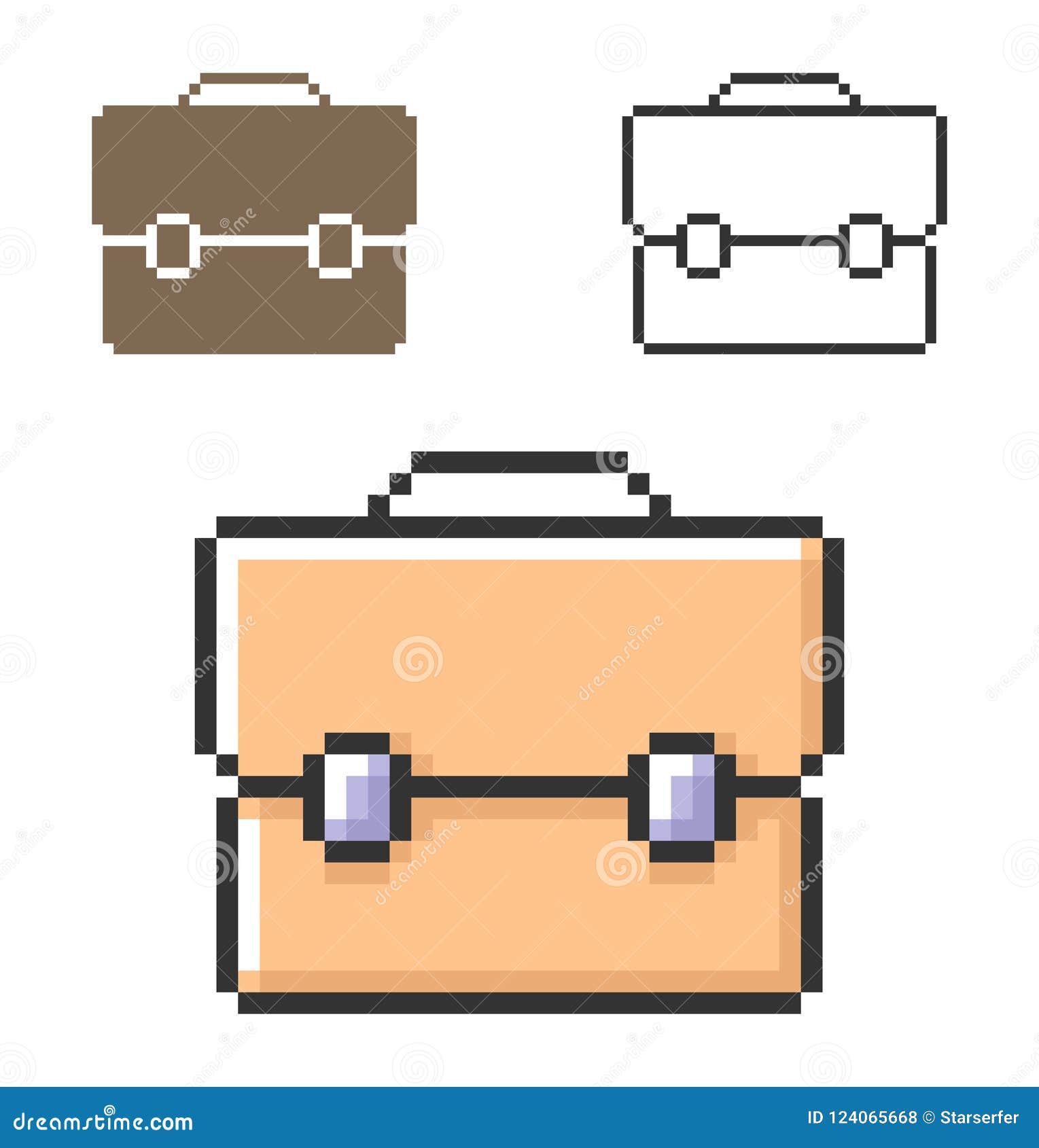 Pixel Art Briefcase With Vibrant Colors By Pixelplantmaster Stock ...