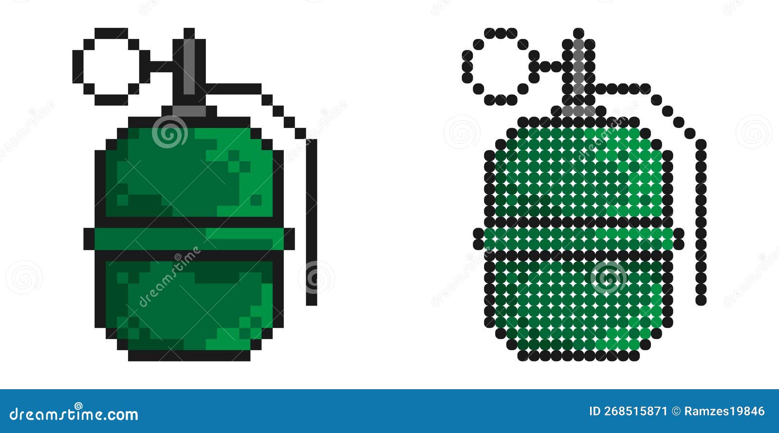 Pixel Icon. Combat Offensive Defensive Grenade with Ring. Explosive ...