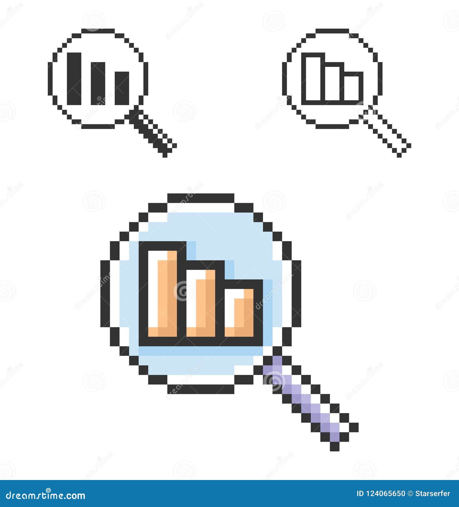 Pixel Icon of Decrease Magnifying Glass Stock Vector - Illustration of magnifying, editable ...