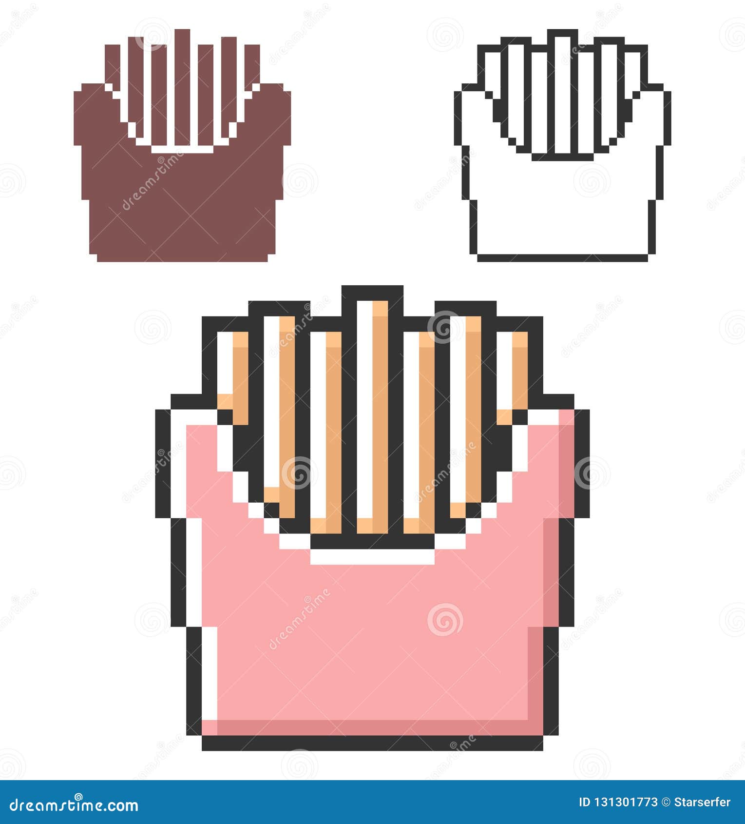 Pixel French Fries Illustration | CartoonDealer.com #330285338