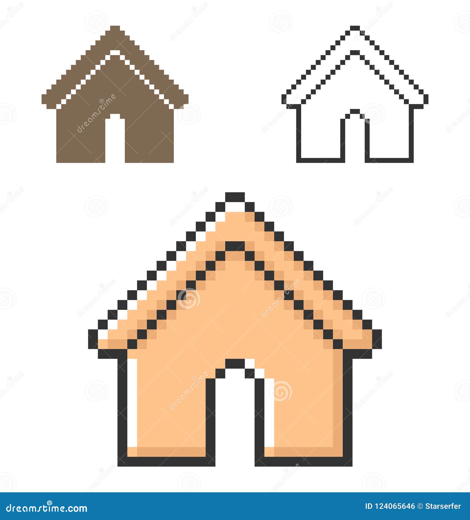 Pixel icon of home stock vector. Illustration of construction - 124065646
