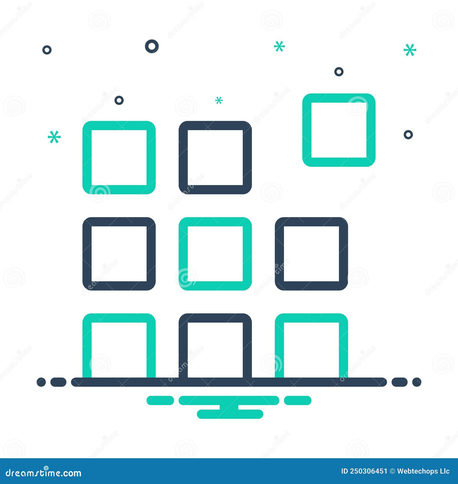 Mix Icon for Pixel, Pattern and Picture Stock Illustration ...