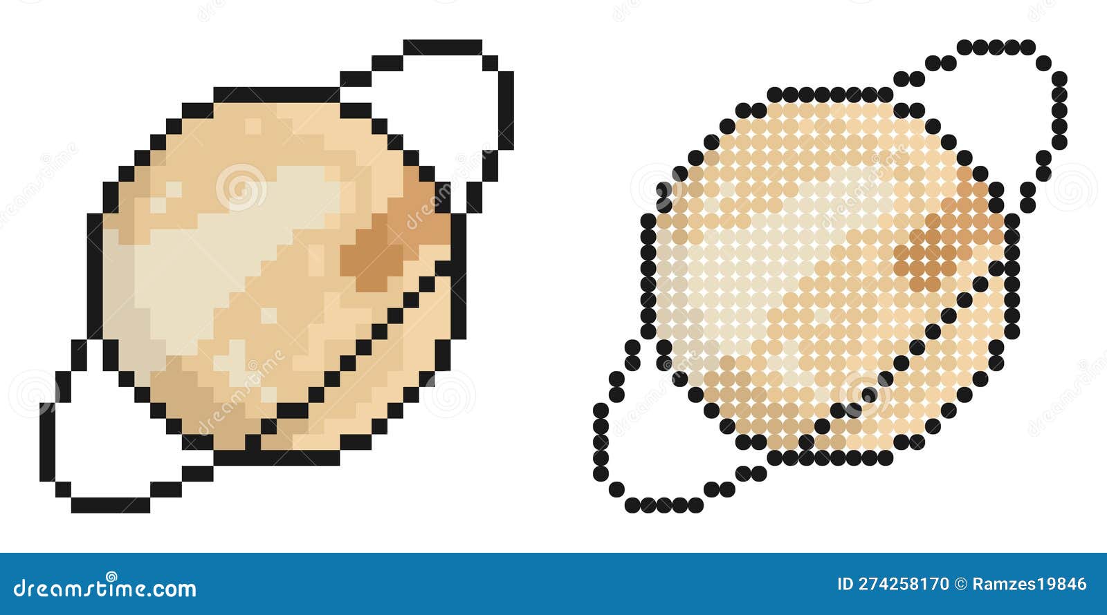 Pixel Icon. Planet Saturn with Ring Icon. Exploring Space and Solar ...