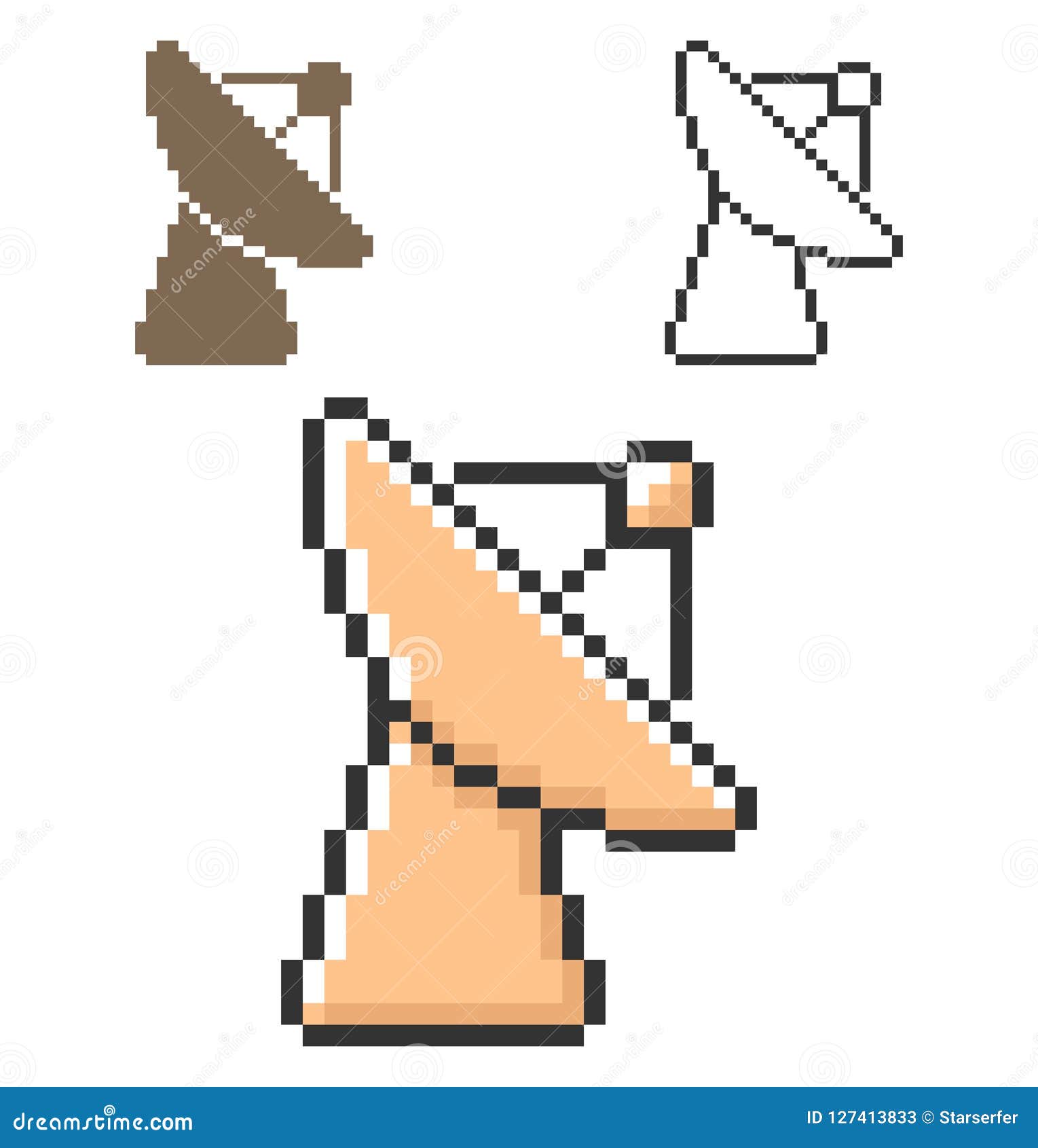 Pixel Art Telescope At Sunset Starry Night Over Mountains Royalty-Free ...