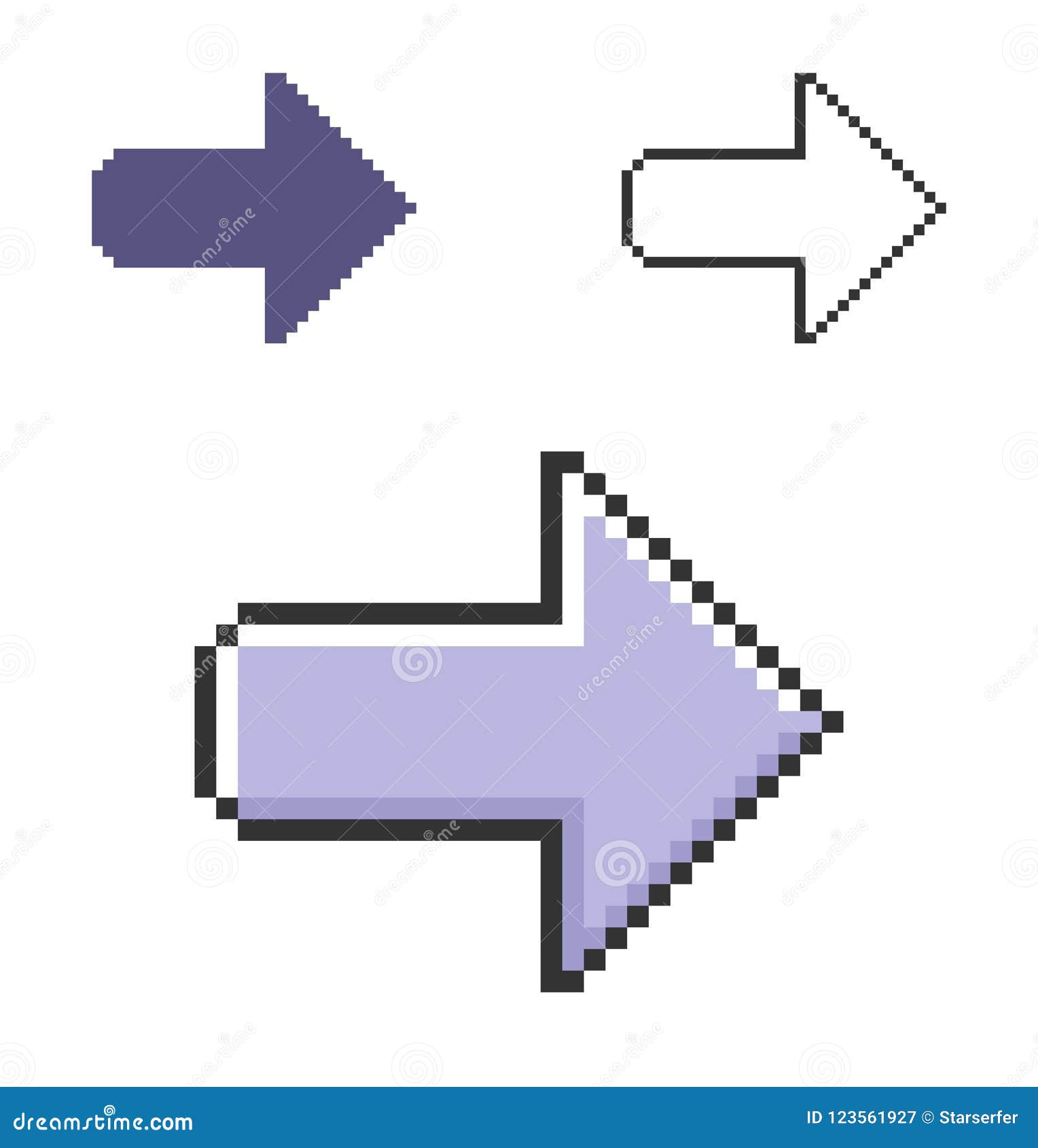 Pixel Icon of Right Direction Arrow Stock Vector - Illustration of ...