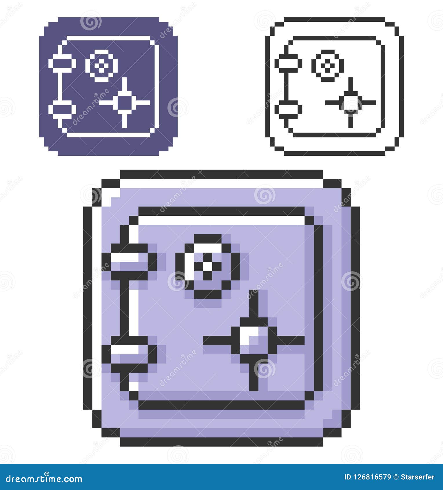 Pixel Icon of Safe in Three Variants Stock Vector - Illustration of ...