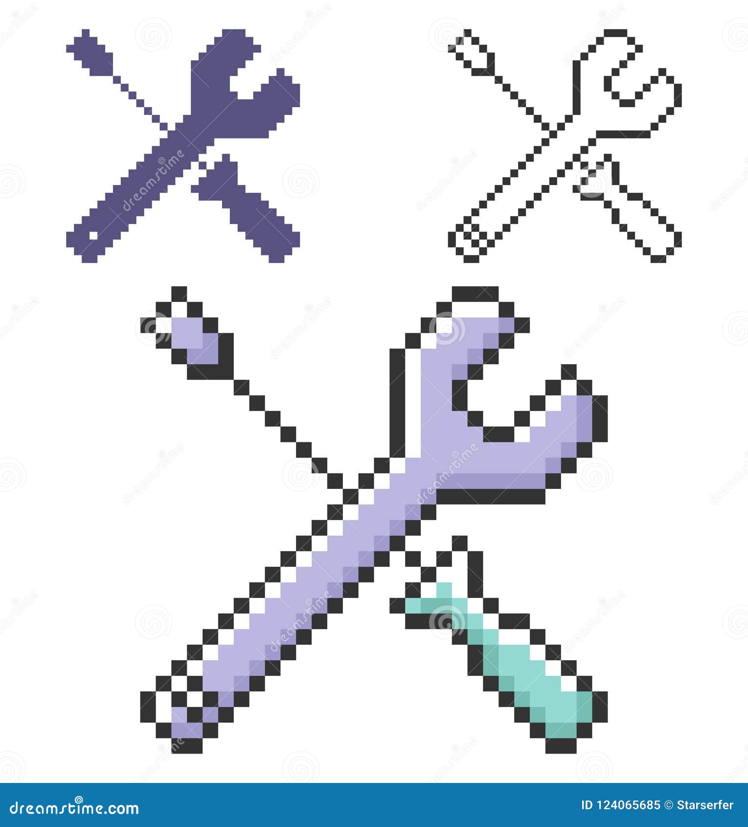 Pixel Icon of Screwdriver with Spanner Stock Vector - Illustration of ...