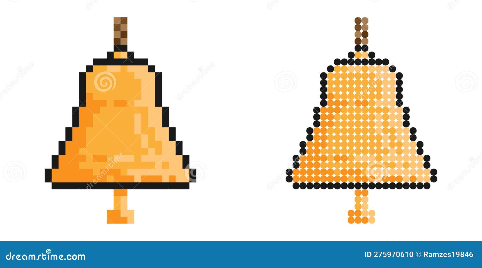 Pixel Icon. Ship Bell on Mount. Ringing Bell on Boat. Simple Retro Game ...