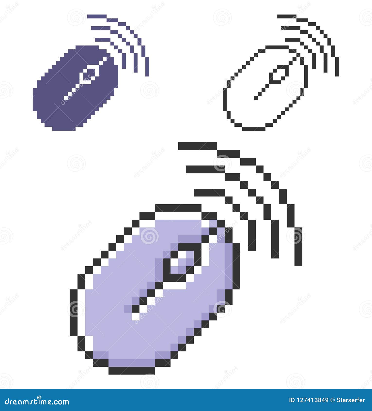 Pixel Icon of Wireless Mouse in Three Variants Stock Vector ...