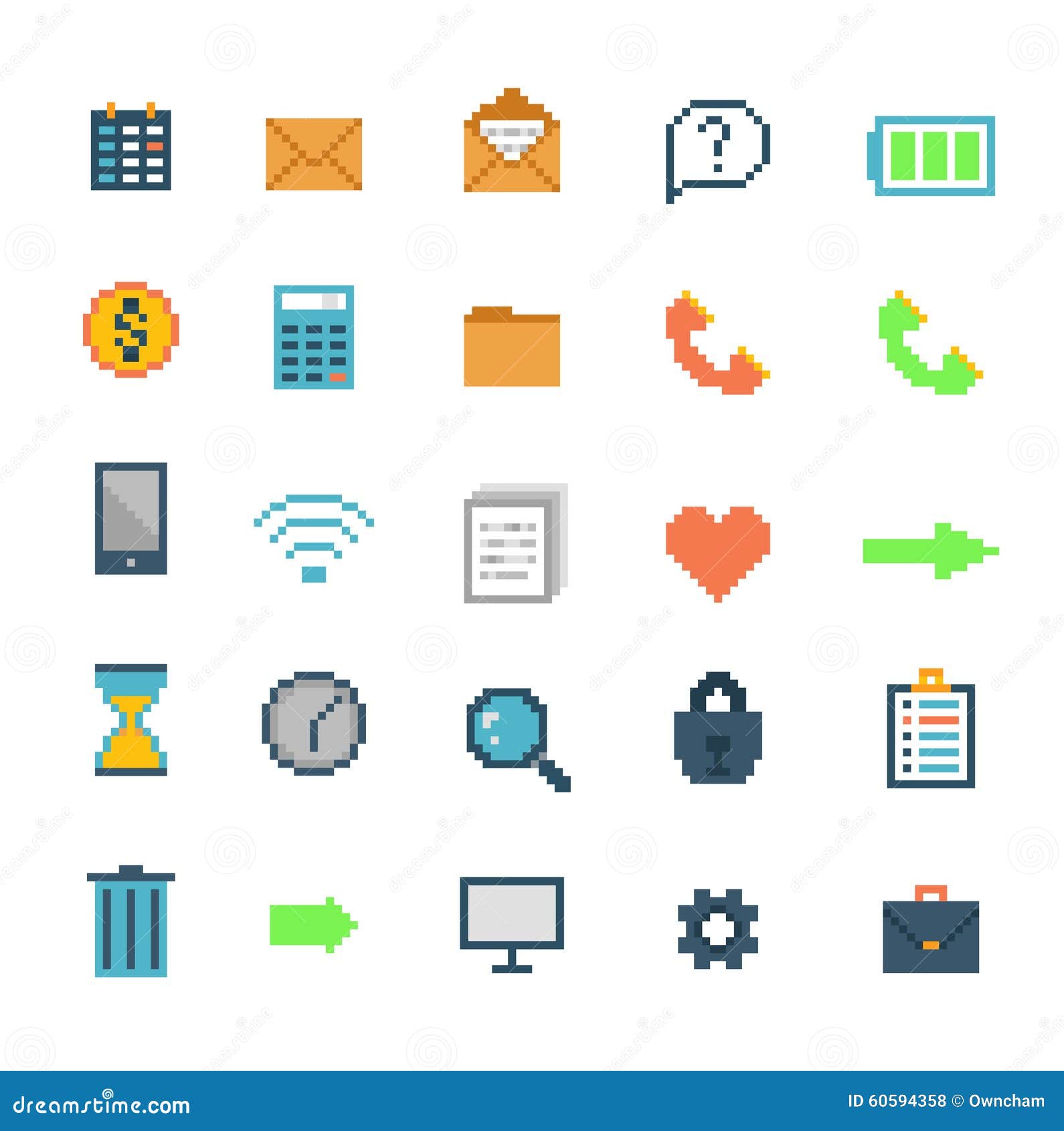 Pixel icons stock vector. Illustration of conference - 60594358