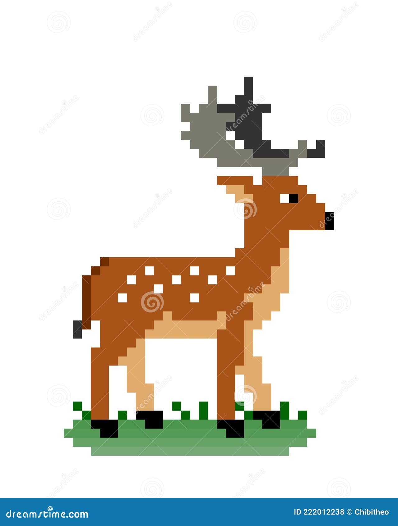 Pixel Image of Deer for Game 8 Bit Stock Vector - Illustration of flat ...