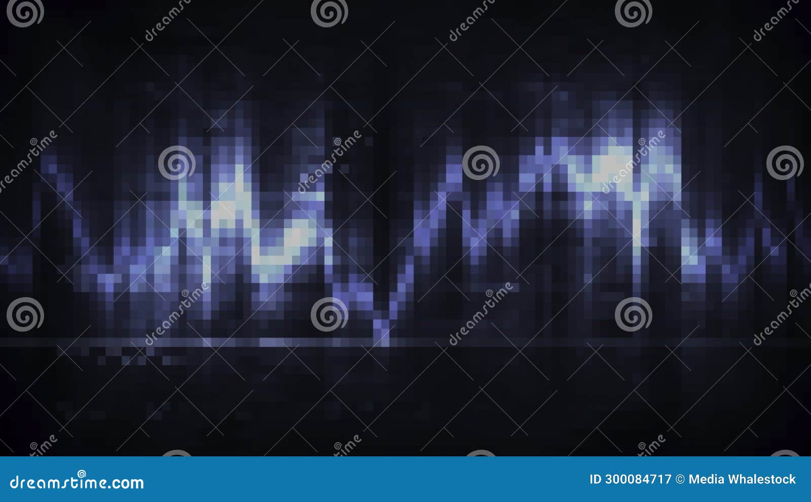 Pixel Image of Luminous Wave Line. Motion. Bright Glowing Line Moves in ...