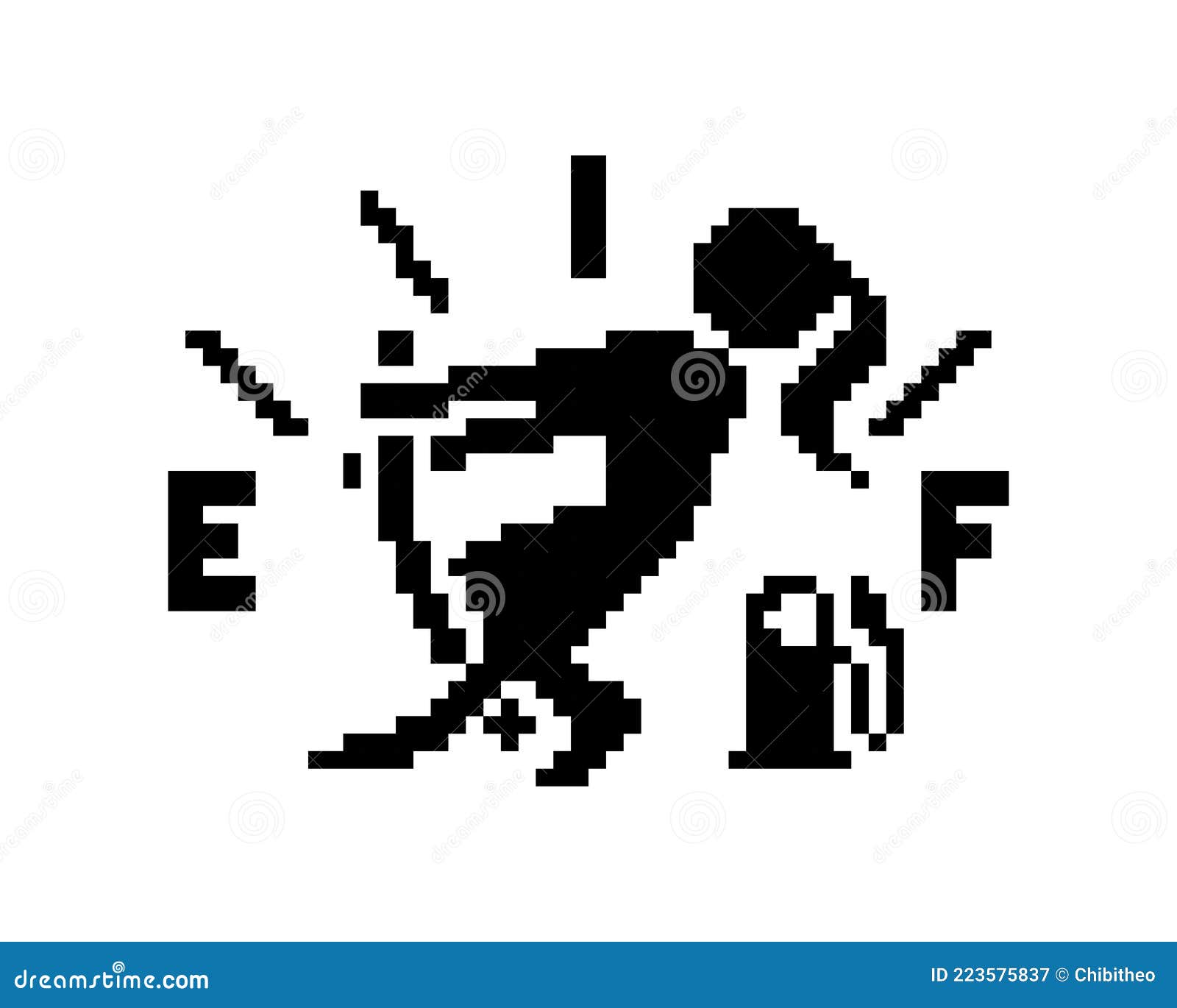 The Pixel Indicator Does Not Empty Gas. Pixel Art Vector Illustration ...