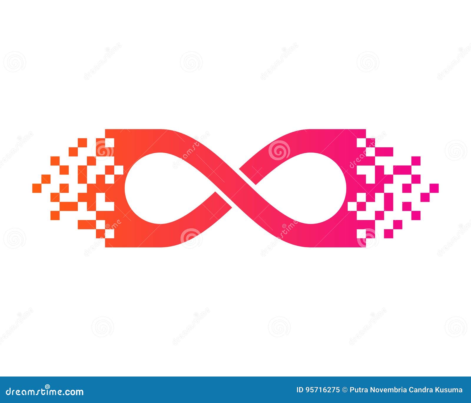 Pixel Infinity Icon Logo Design Element Stock Vector - Illustration of ...