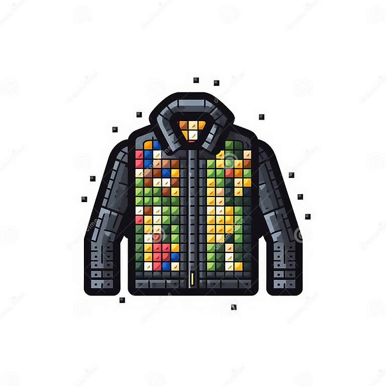 Pixel Jacket Icon Illustration Stock Illustration - Illustration of ...