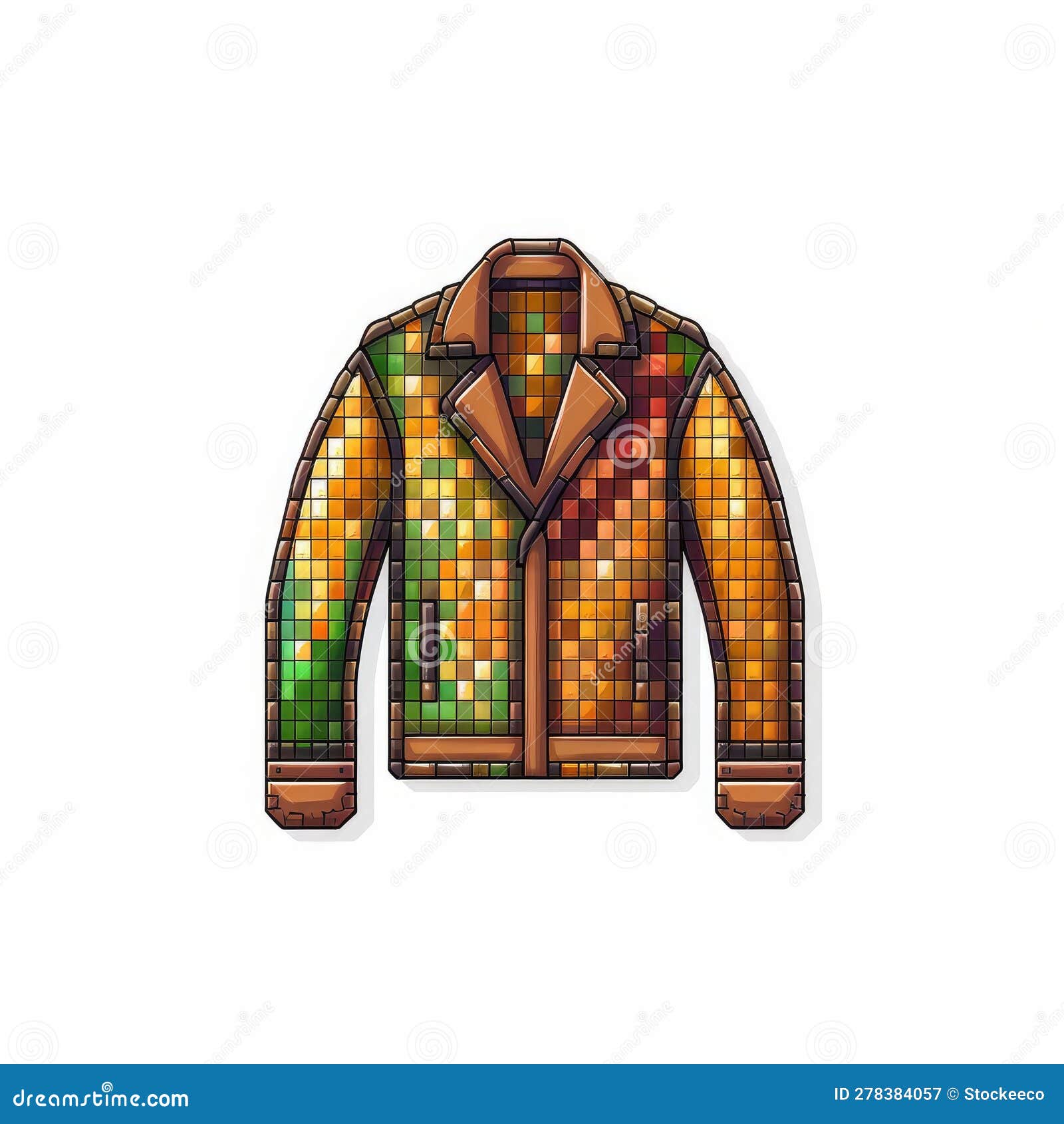Pixel Jacket Icon on White Background Stock Illustration - Illustration ...
