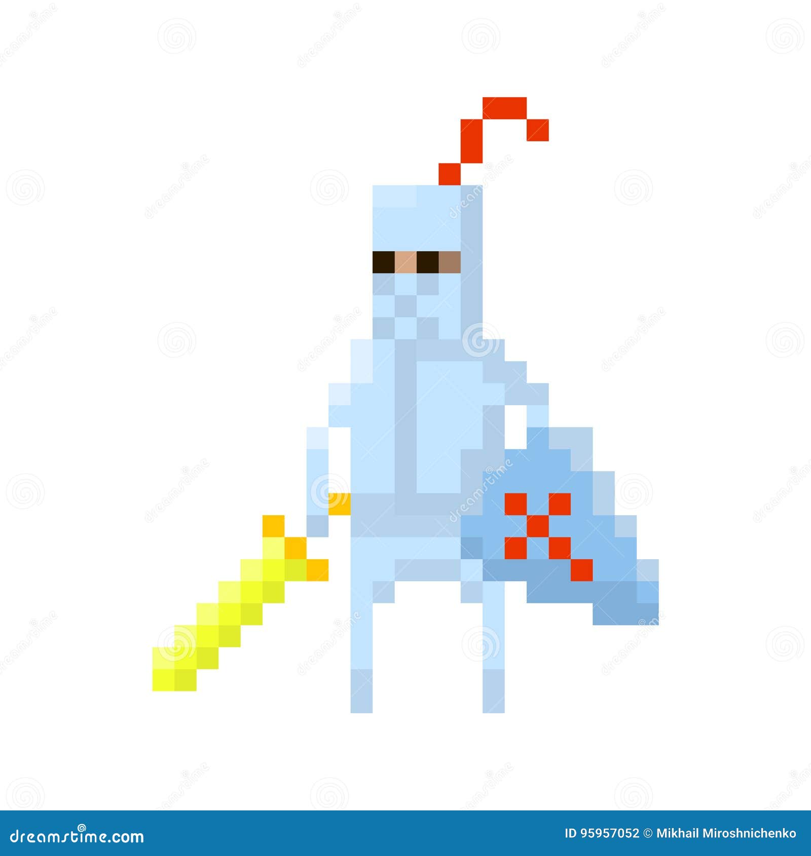 Pixel Art Knight Vector Illustration | CartoonDealer.com #78535476