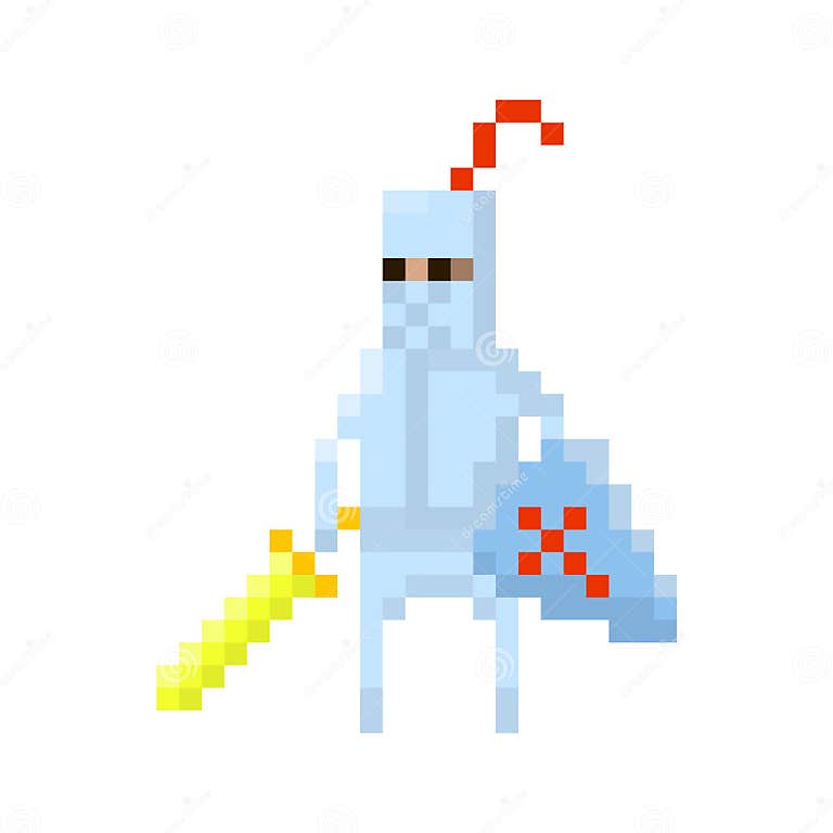 Pixel knight stock illustration. Illustration of arcade - 95957052