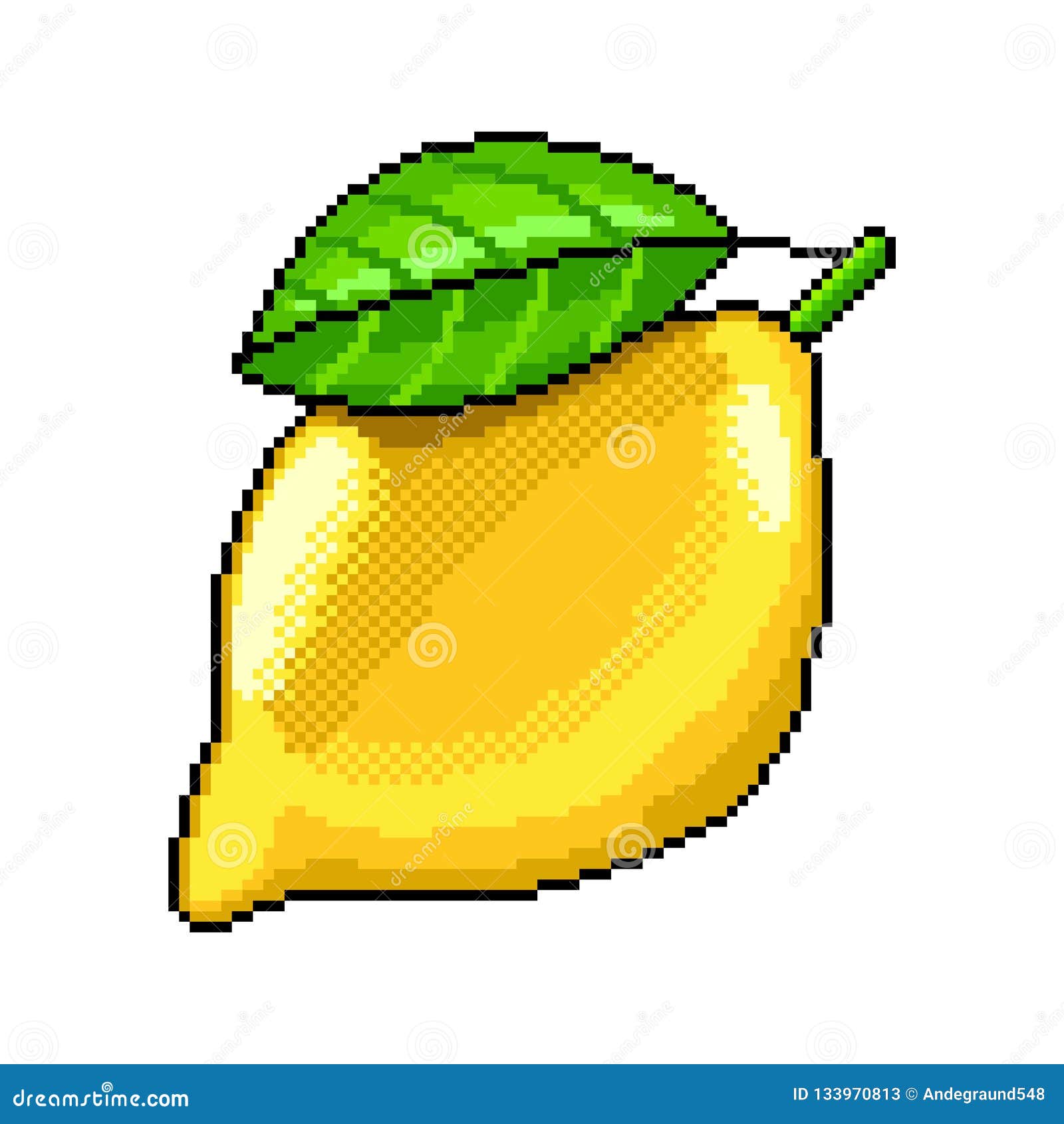 Pixel Lemon Fruit Detailed Illustration Isolated Vector Stock Vector ...