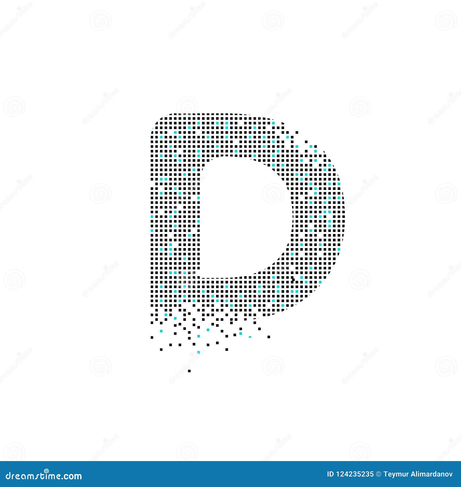 Pixel Letter D Logo. D Letter Design Vector with Pixel Stock Vector ...