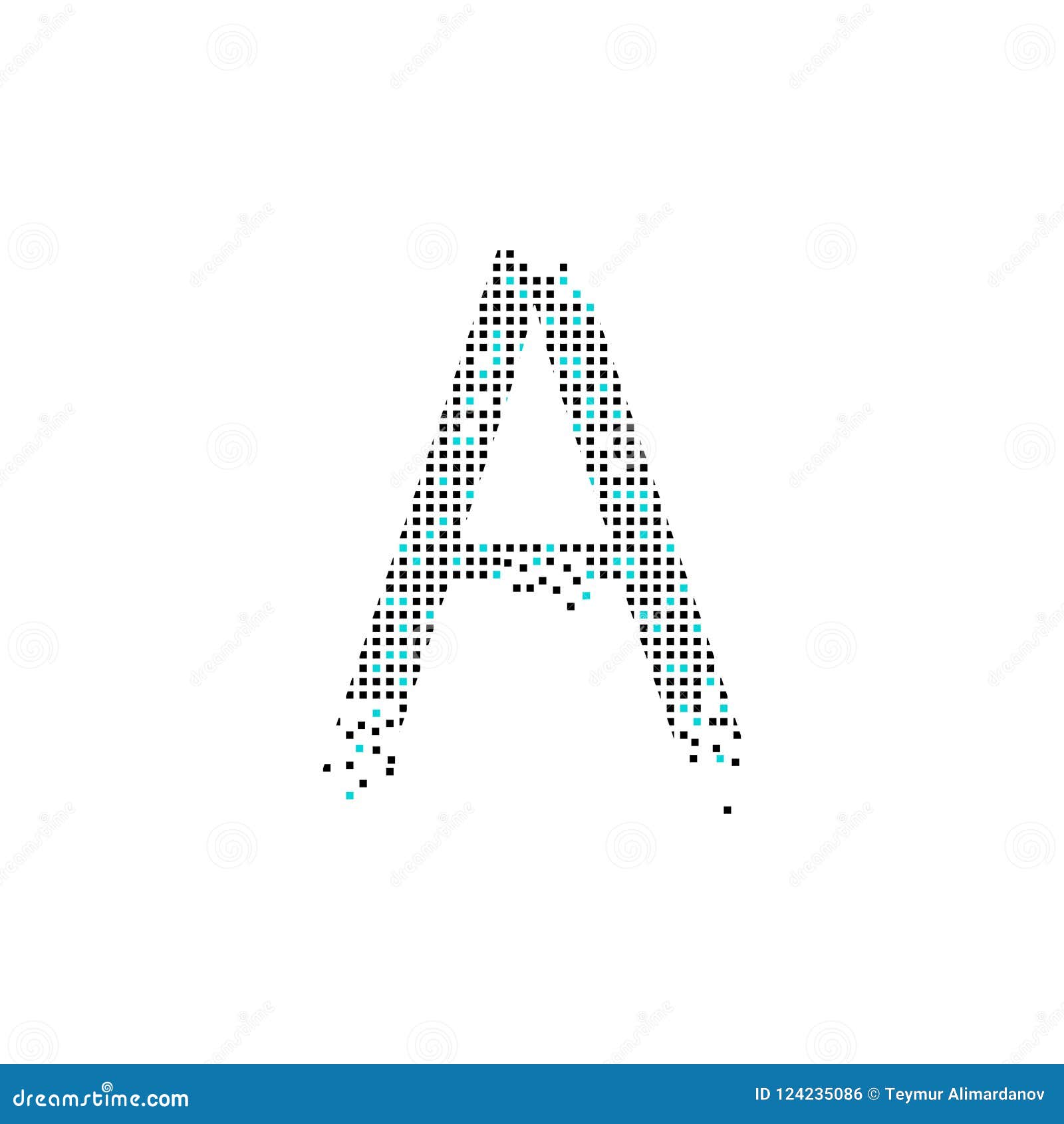 Pixel Letter a Logo. a Letter Design Vector with Pixel Stock ...