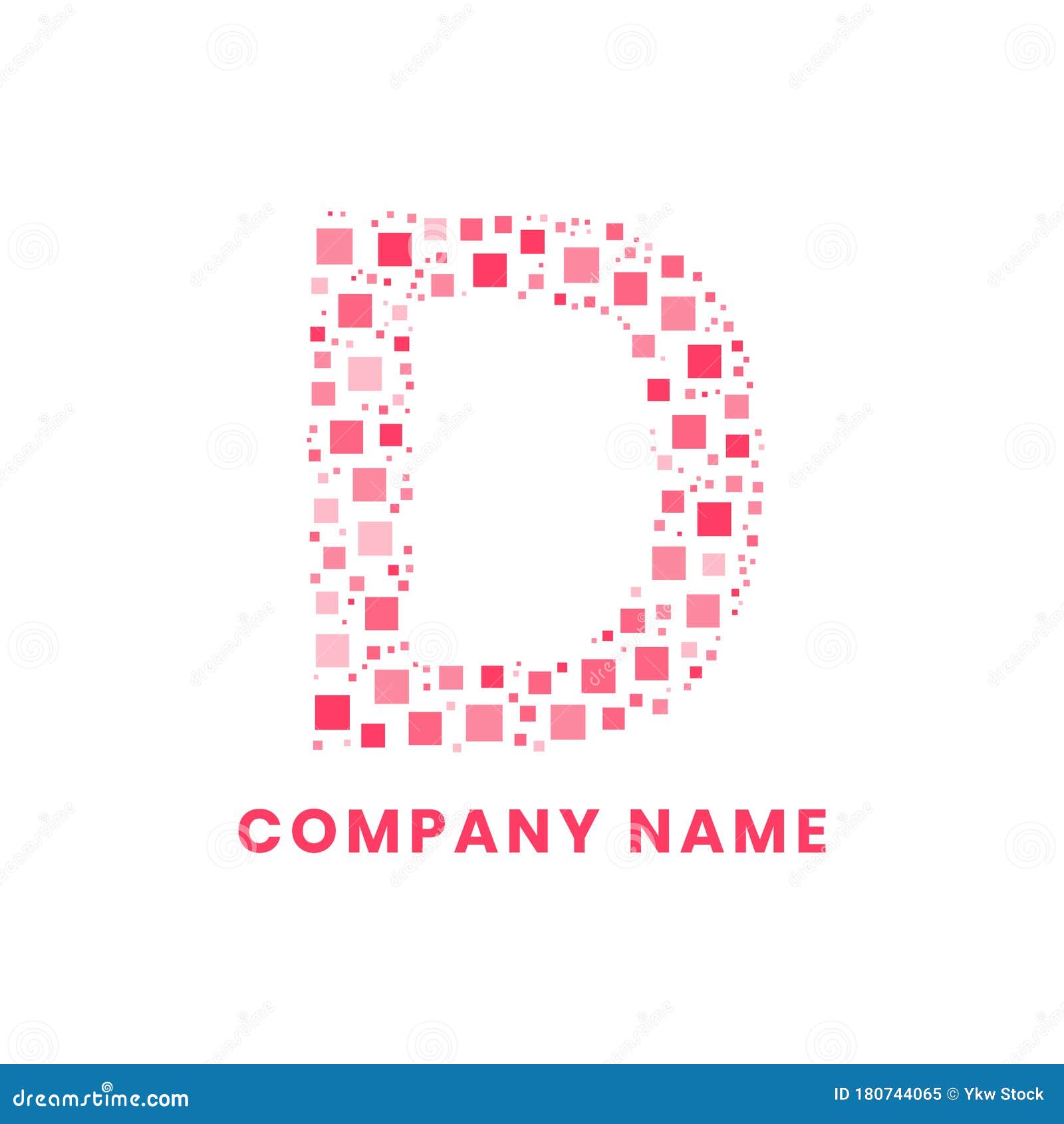 Classic Pixel Letter D Logo Design Square Stock Vector - Illustration ...