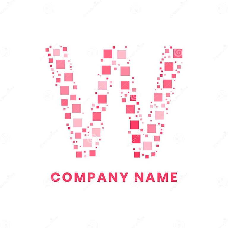 Creative Letter W Spread Pixel Logo Stock Vector - Illustration of ...