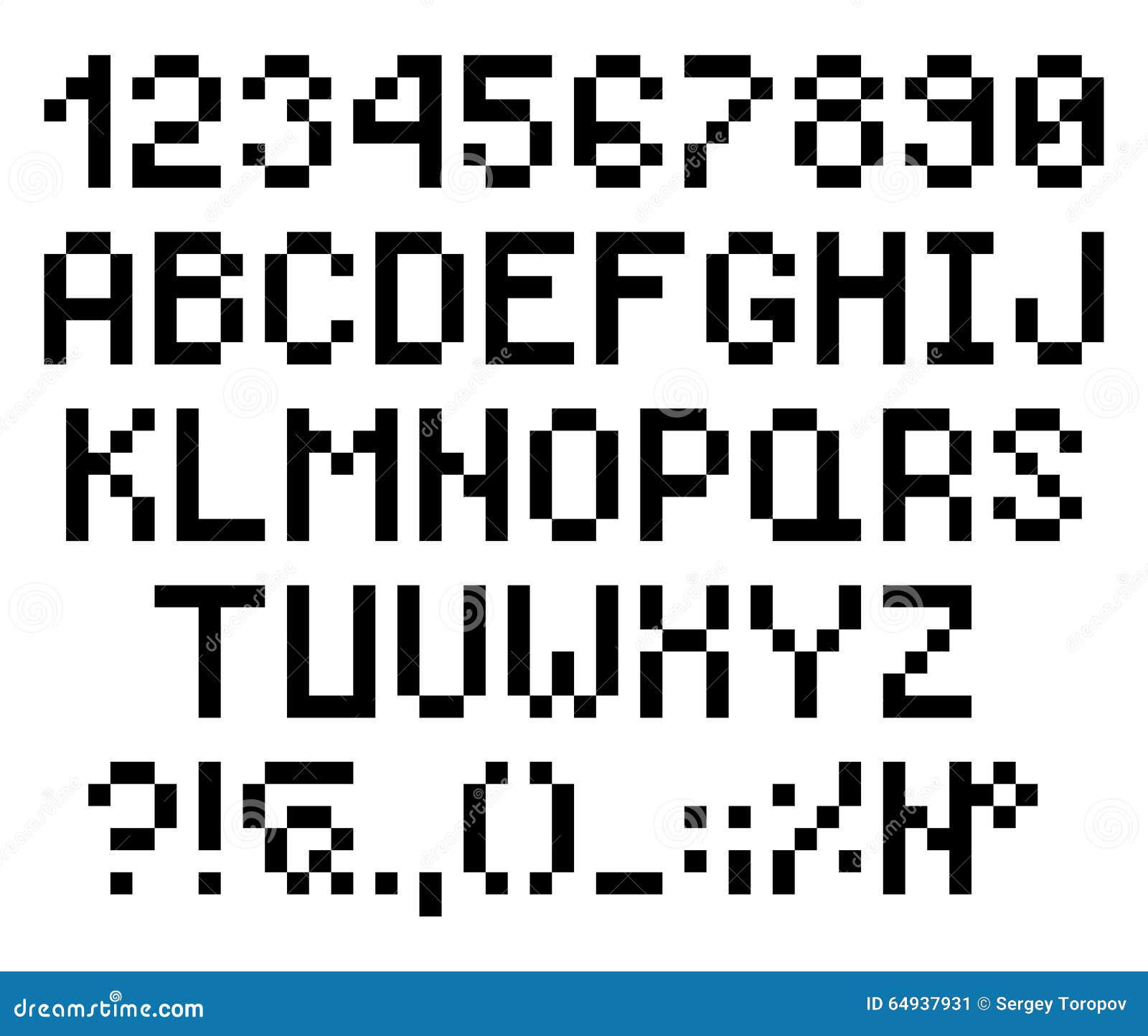 Pixel Letters and Numbers, Alphabet, Font Stock Vector - Illustration ...