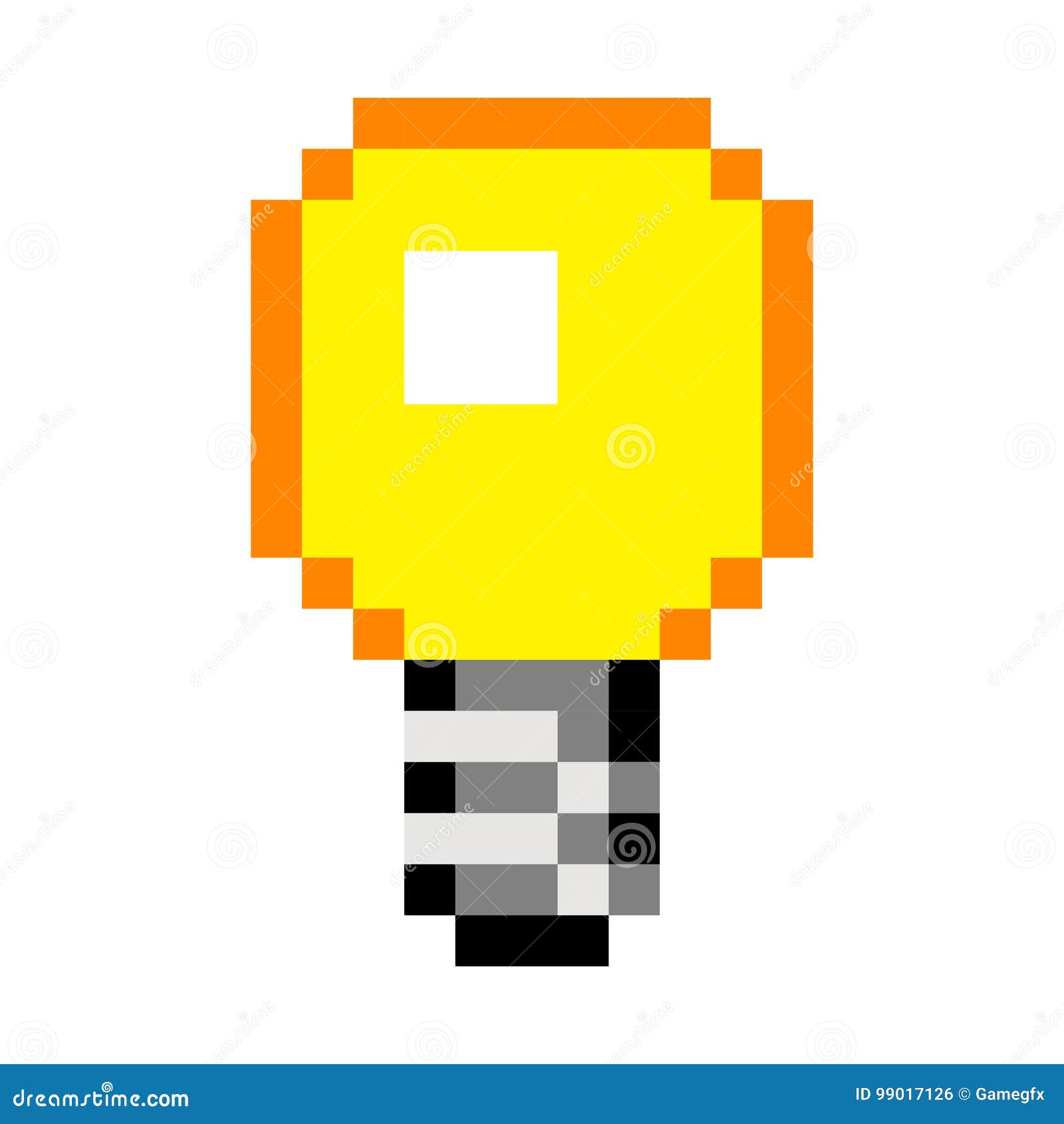 Pixel Light Bulb Idea Art Cartoon Retro Game Style Stock Vector ...