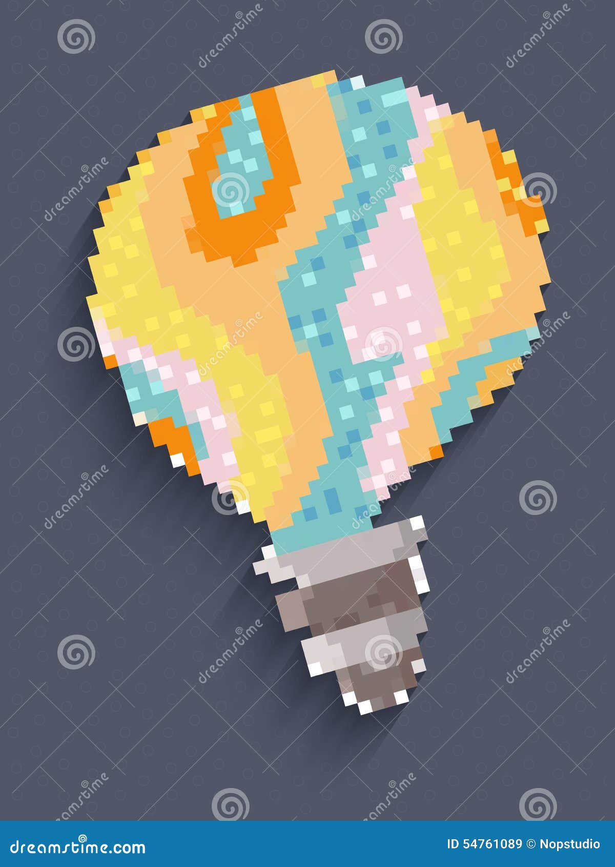 Pixel Light Bulb Pastel Color Stock Vector - Illustration of background ...