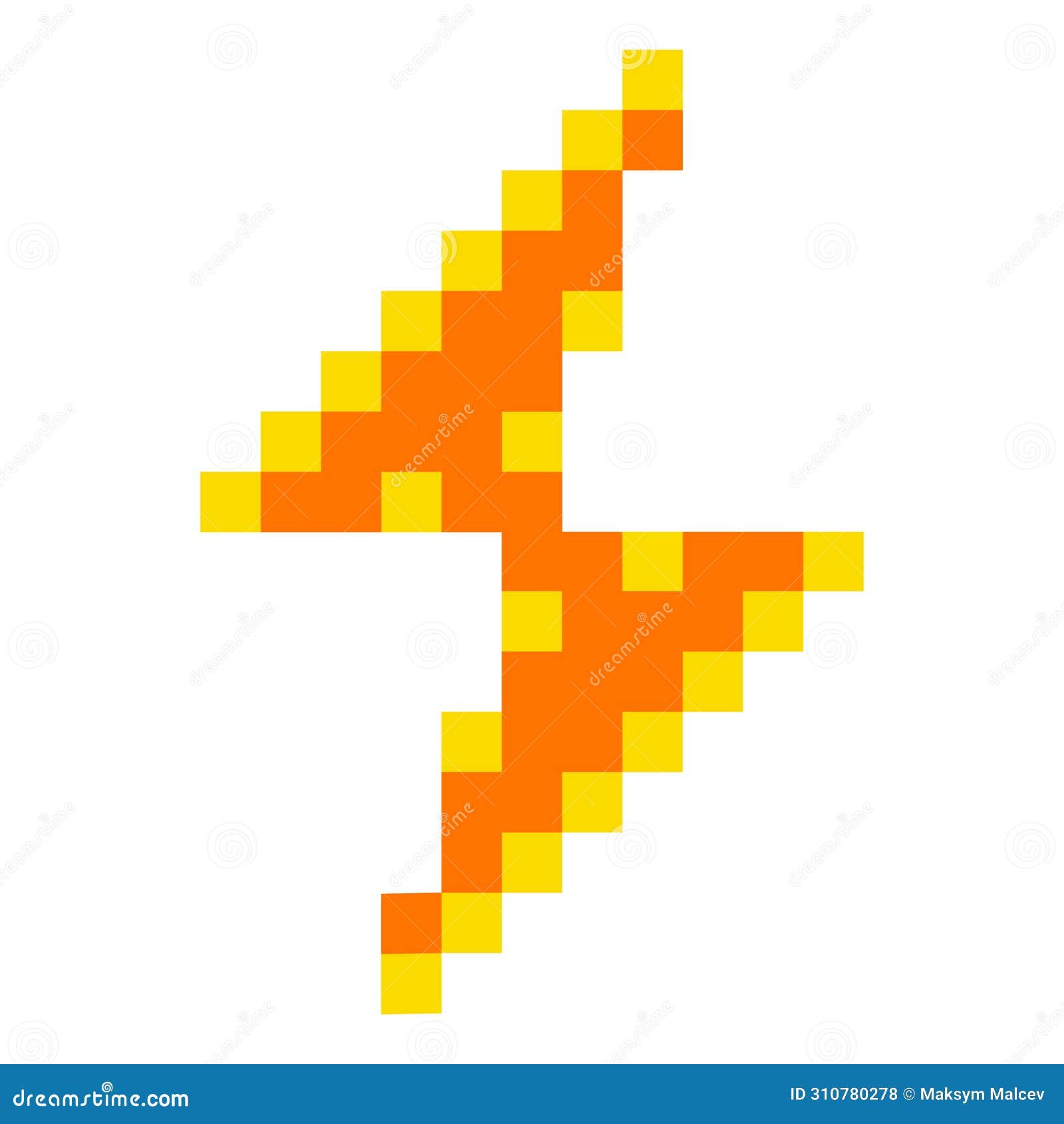 Pixel Lightning Bolt Retro Icon. Thunder Symbol Stock Vector ...