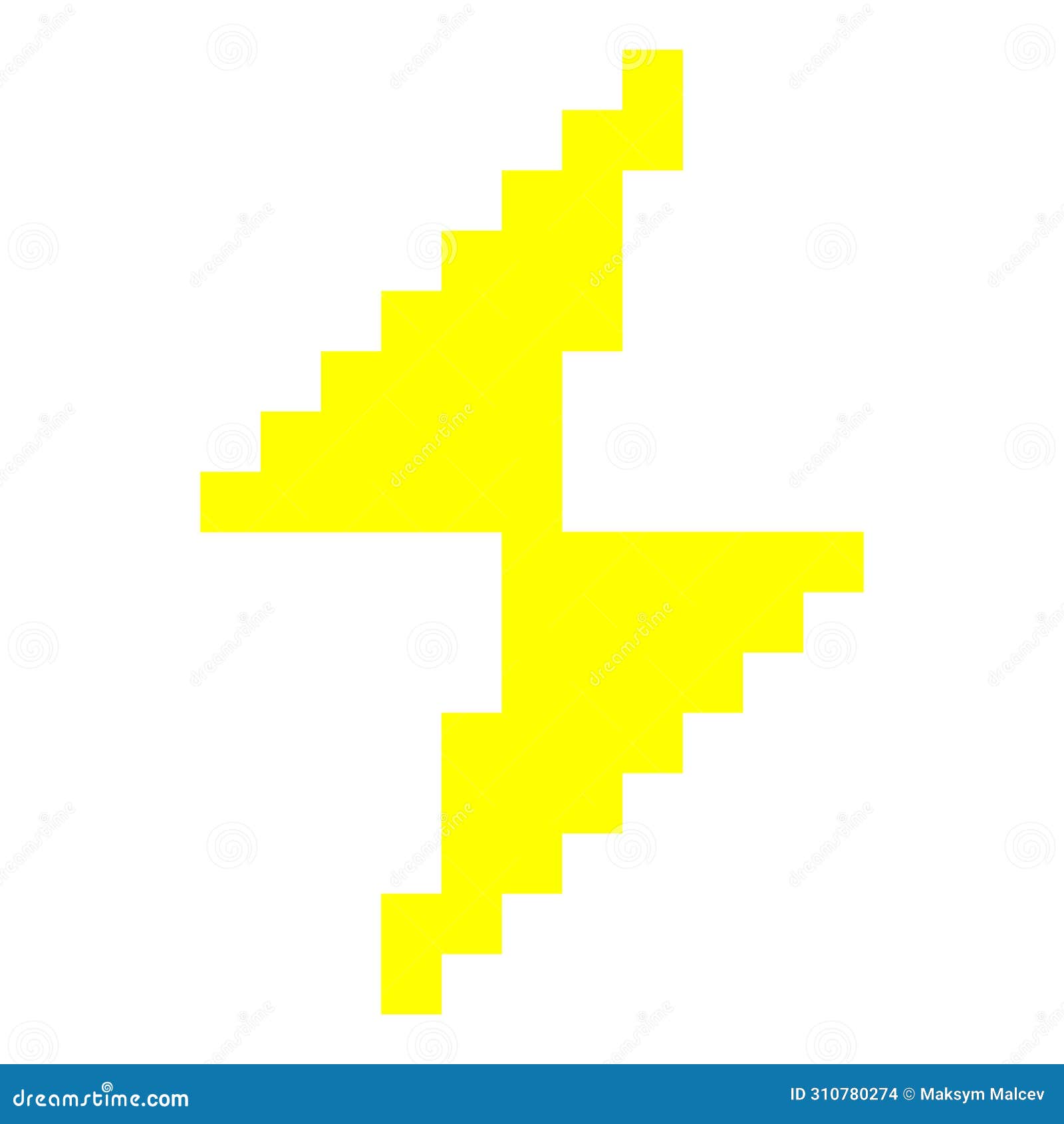 Pixel Lightning Bolt Retro Icon. Thunder Symbol Stock Vector ...