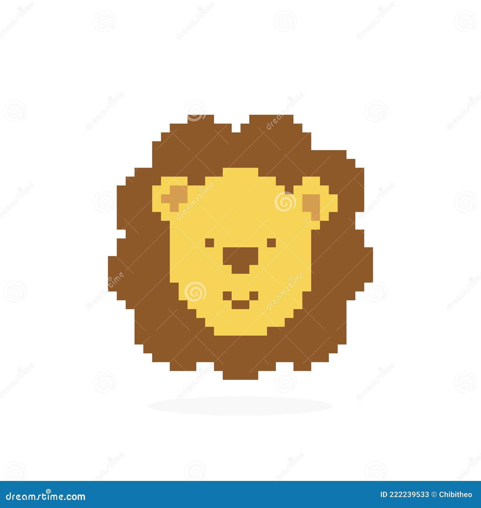 Pixel Lion Head Image for 8 Bit Game Stock Vector - Illustration of ...