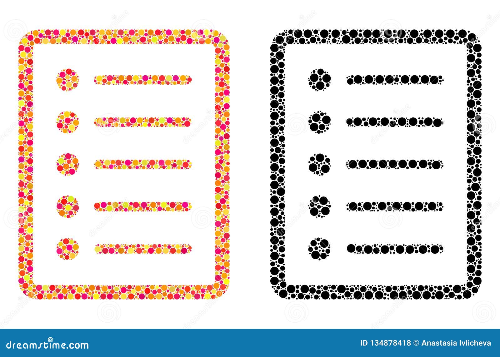 Pixel List Page Mosaic Icons Stock Vector - Illustration of colorful ...