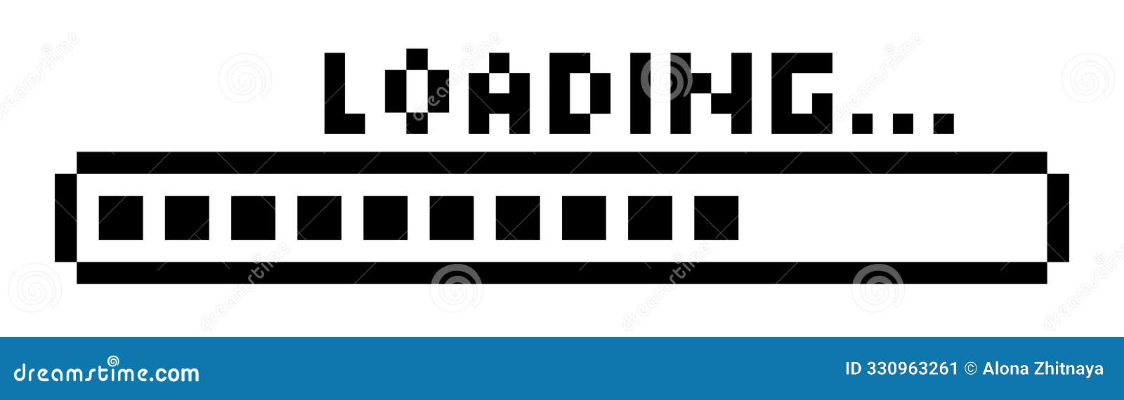 Pixel Art 8-bit Loading Bar Concept. Loading Or Installing Process. Cartoon Vector ...