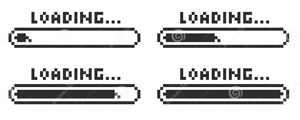 Pixel Loading Bar Y2k Retro 8 Bit Interface Game, Progress Level ...