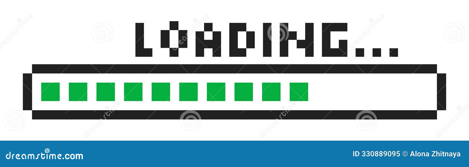 Pixel Art 8-bit Loading Bar Concept. Loading Or Installing Process. Cartoon Vector ...