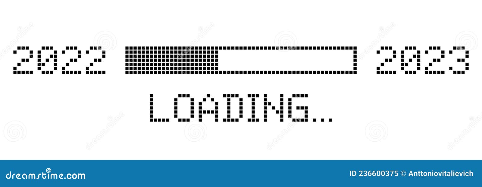 Pixel Loading Progress From 2022 To 2023 Year. Pixelated Progress Bar ...